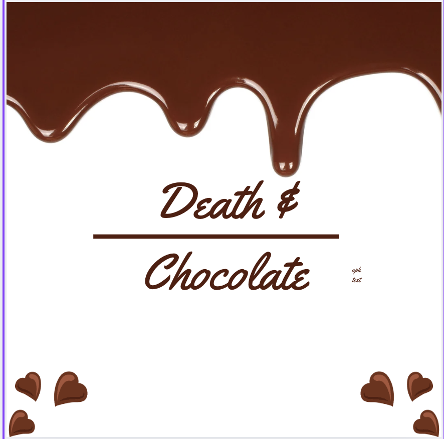 DEATH AND CHOCOLATE - LARGER THAN LIFE CONVERSATIONS - Women's Exchange